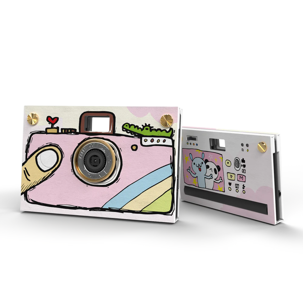 Camera Set (Case Included) - Hand Drawing - PINK | Paper Shoot